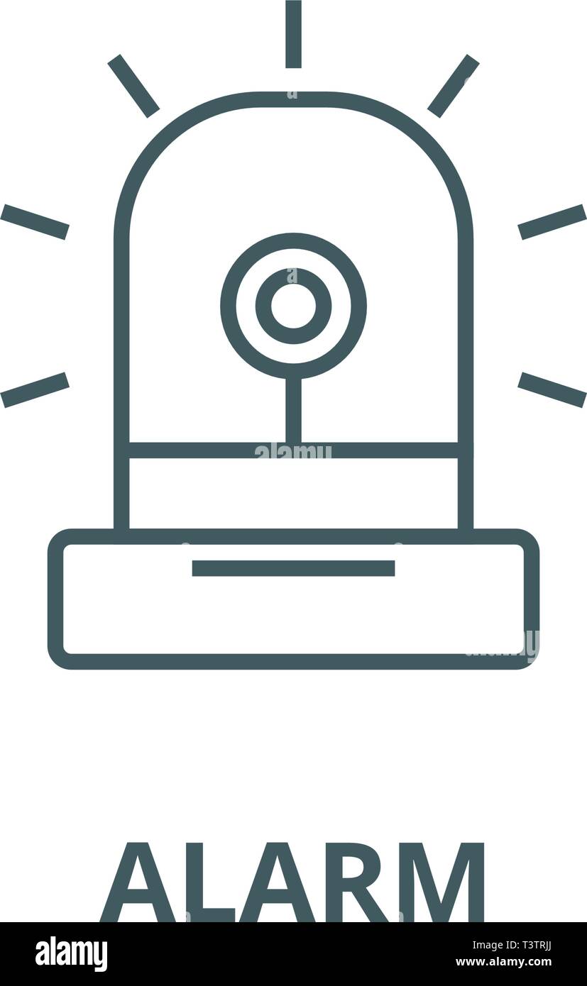 Alarm,light, industry line icon, vector. Alarm,light, industry outline ...