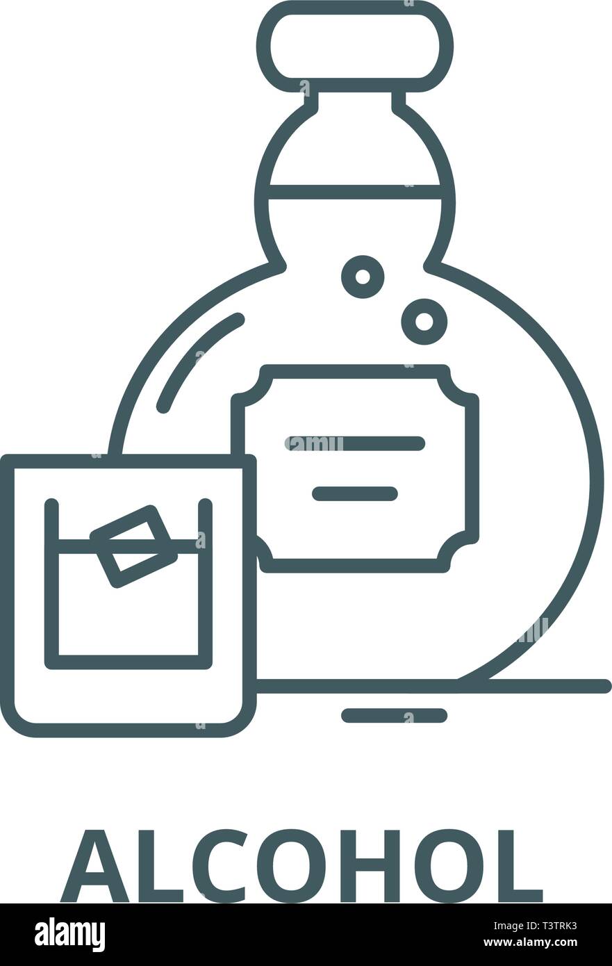 Alcohol line icon, vector. Alcohol outline sign, concept symbol, flat ...