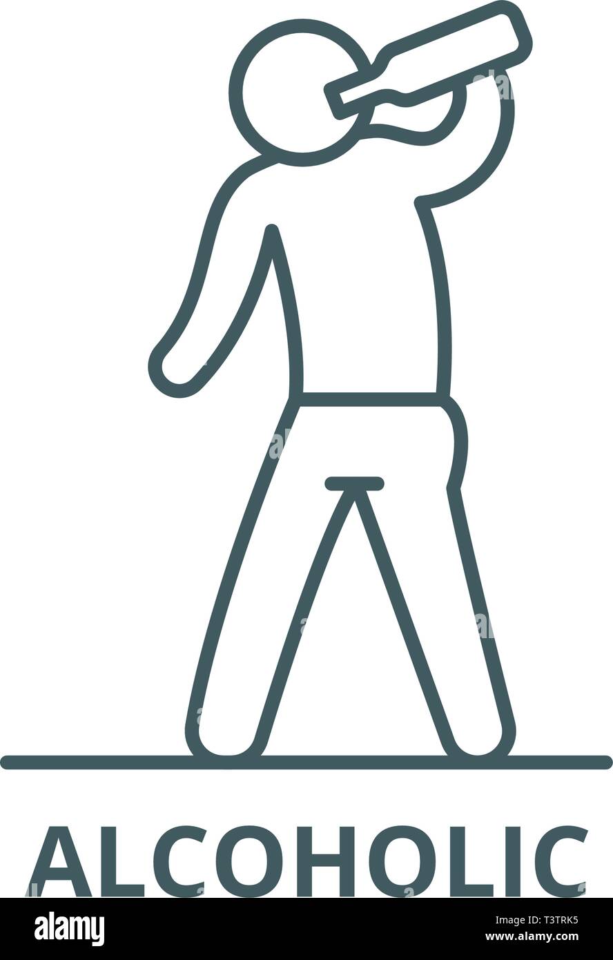 Alcoholic line icon, vector. Alcoholic outline sign, concept symbol ...