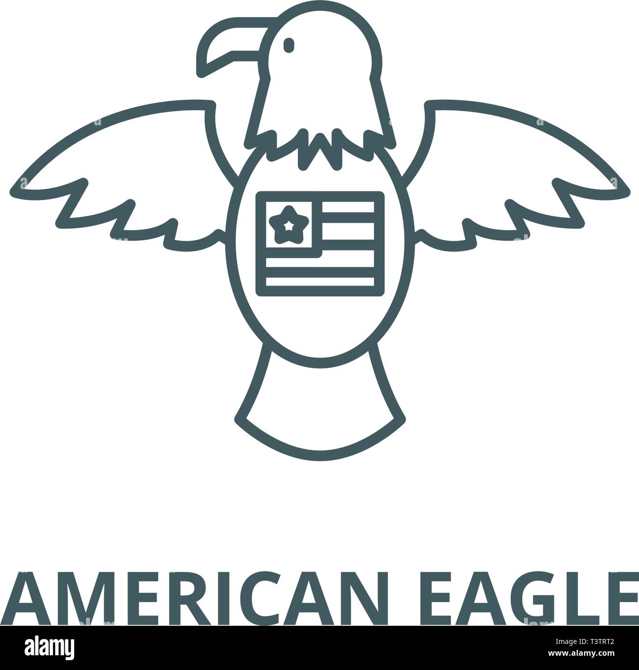American eagle line icon, vector. American eagle outline sign, concept ...