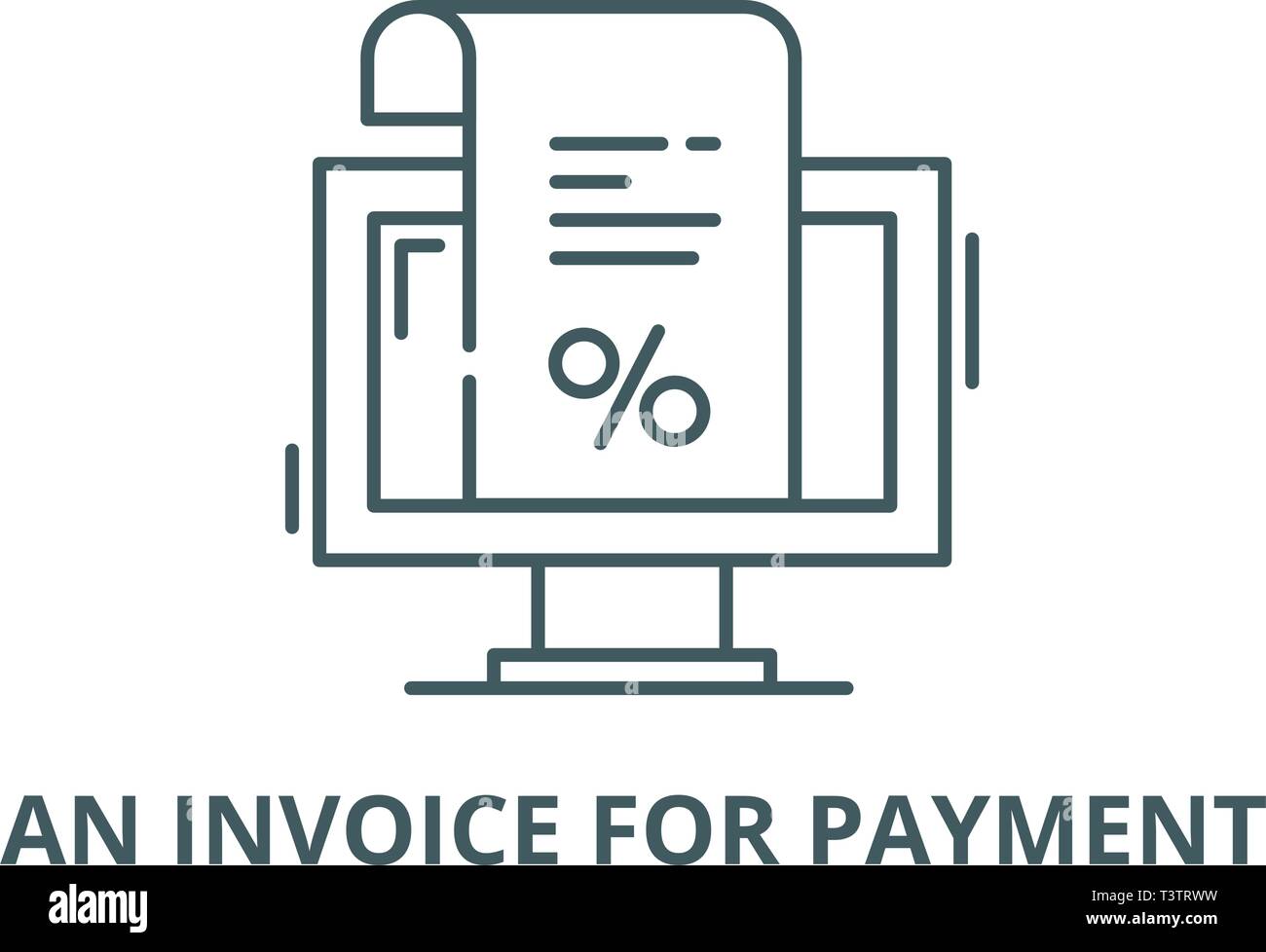 An invoice for payment line icon, vector. An invoice for payment ...