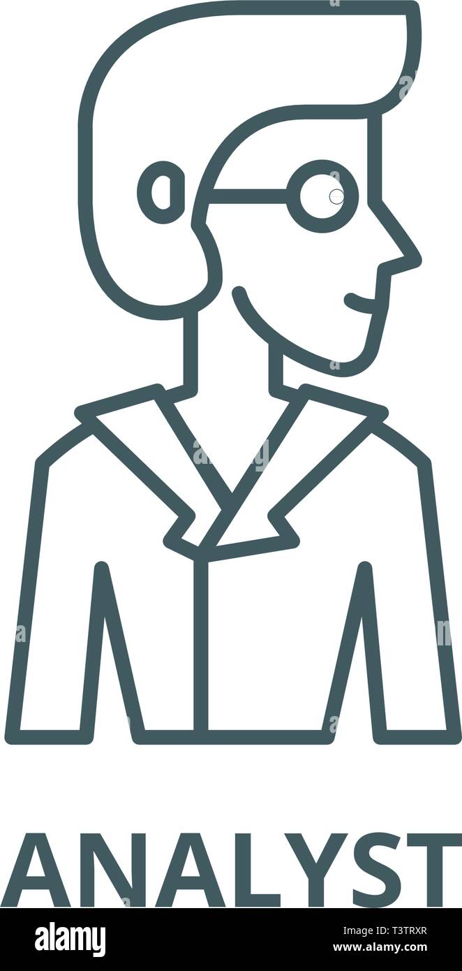 Analyst Line Icon Vector Analyst Outline Sign Concept Symbol Flat