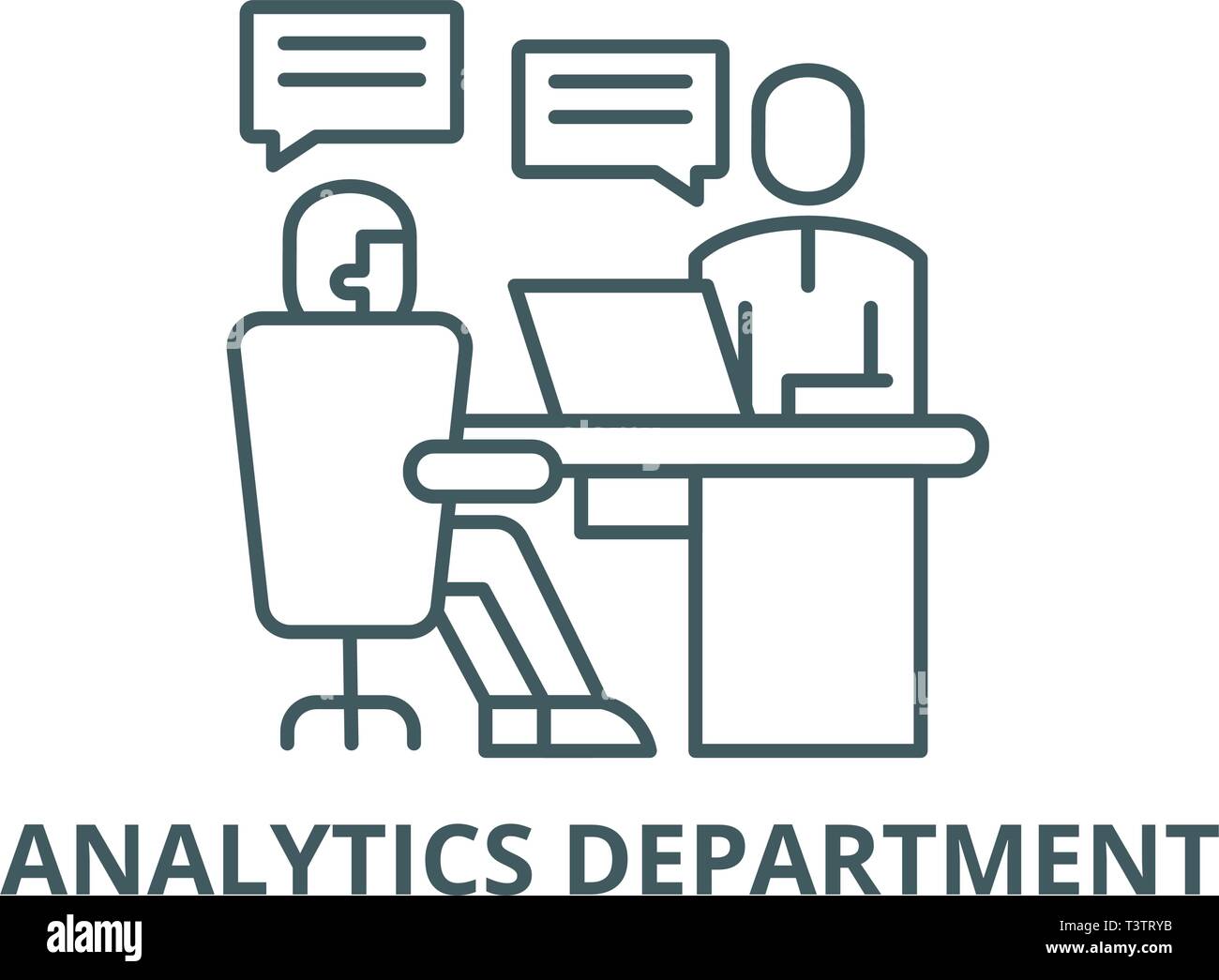 Analytics department line icon, vector. Analytics department outline ...