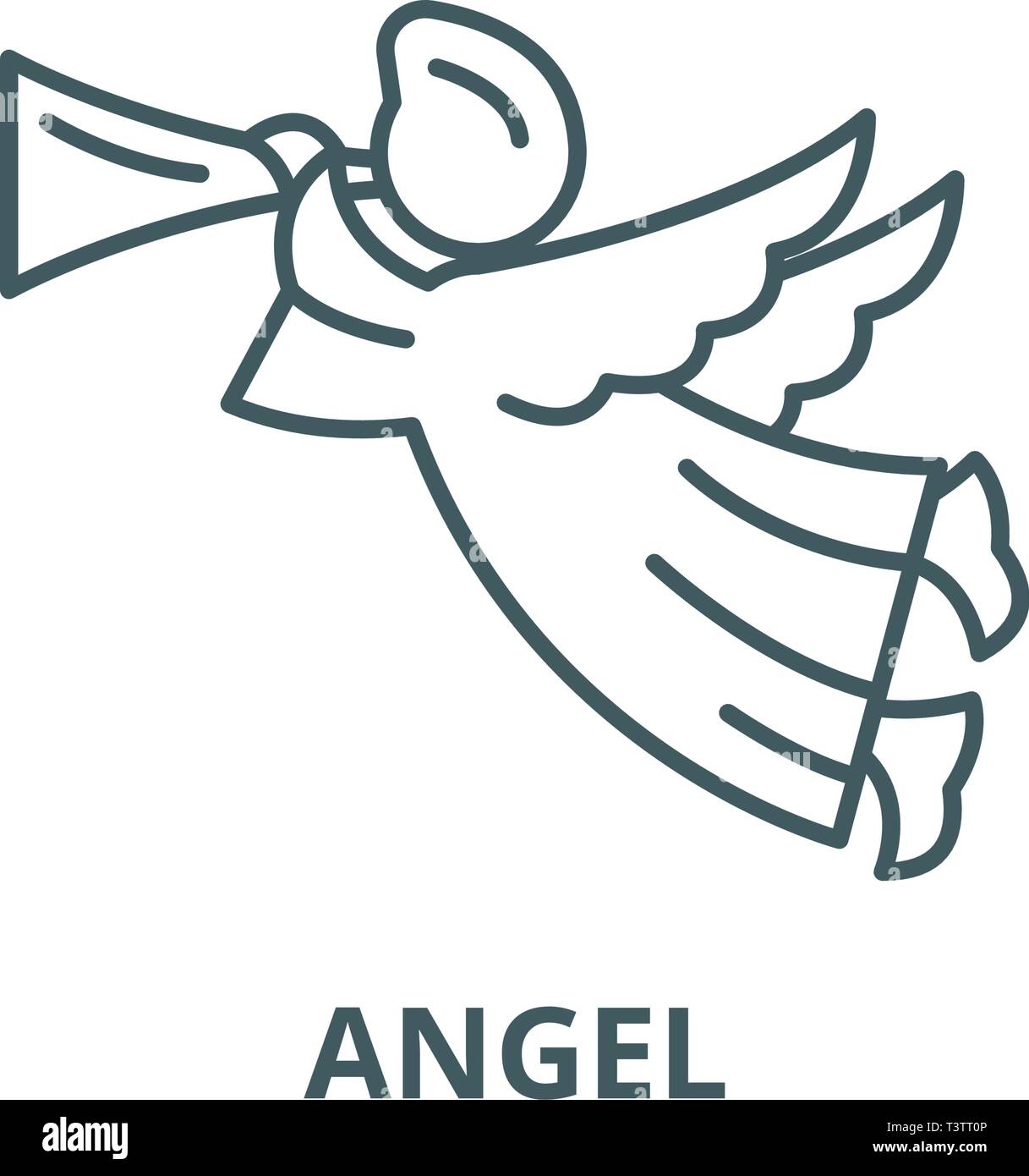 Angel line icon, vector. Angel outline sign, concept symbol, flat ...