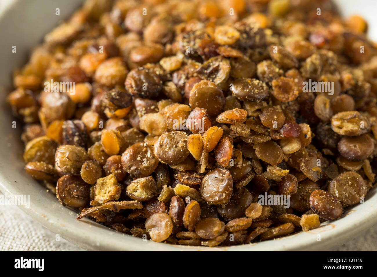Healthy Homemade Roasted Lentil Snack with Salt and Pepper Stock Photo ...