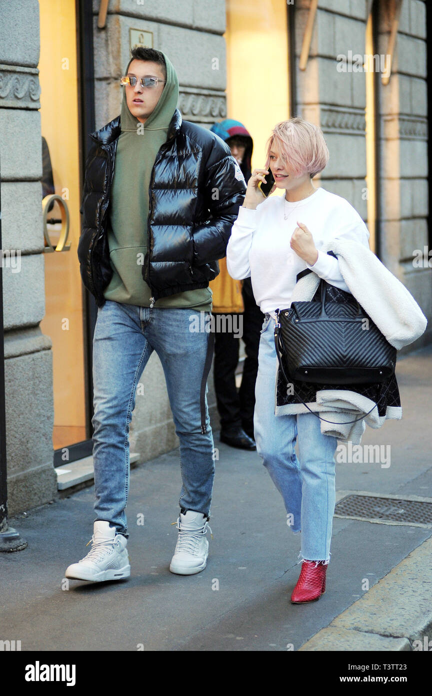 Pierluigi Gollini and girlfriend Giulia Provvedi out and about in Milan ...
