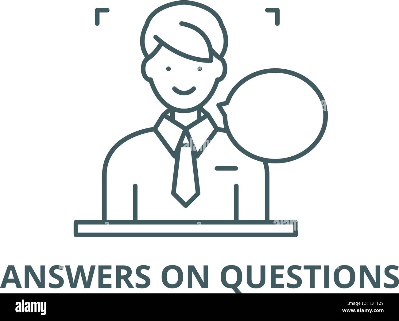 Answers on questions line icon, vector. Answers on questions outline ...