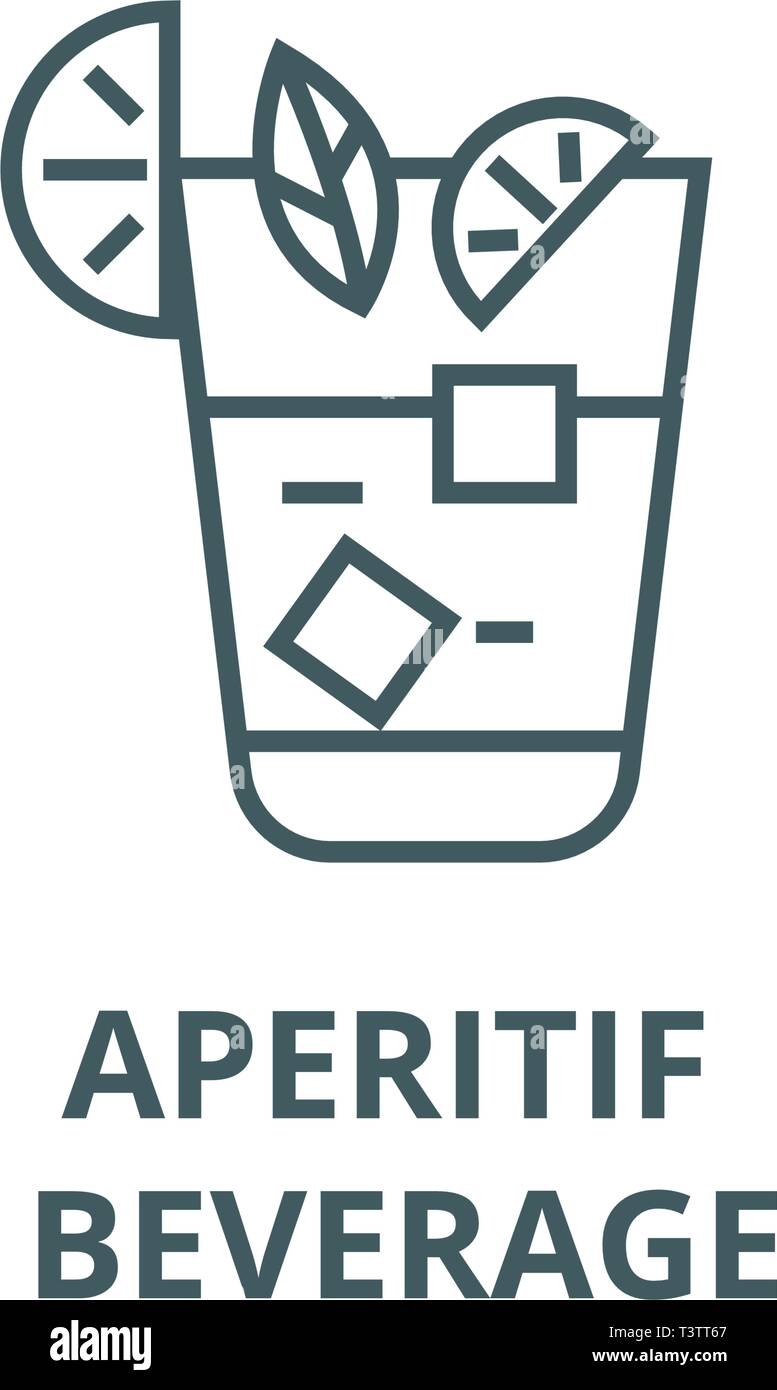 Aperitif, beverage line icon, vector. Aperitif, beverage outline sign ...