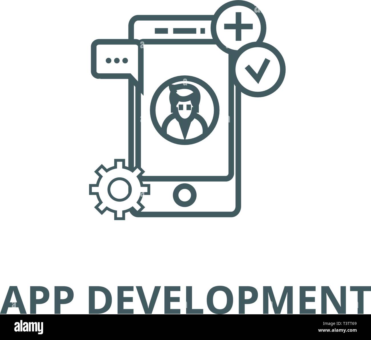 App development line icon, vector. App development outline sign ... App development line icon, vector. App development outline sign ...