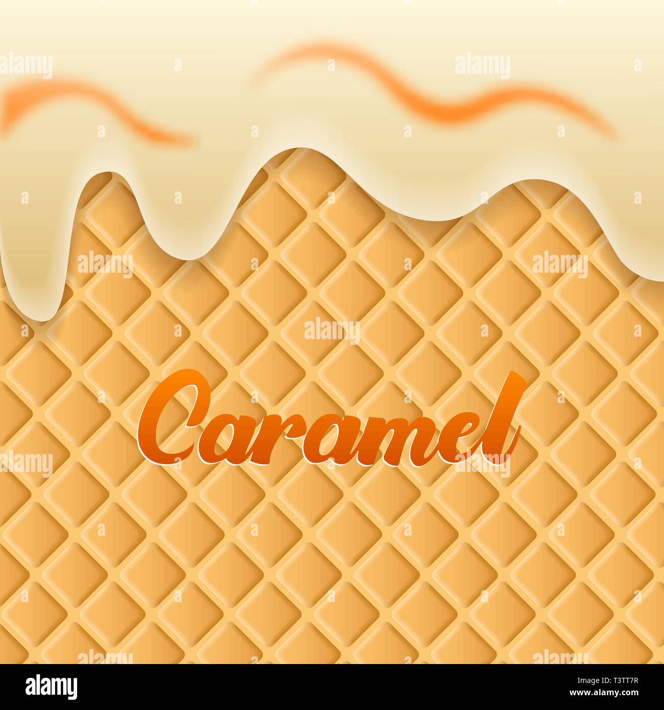 Caramel Cream Melted on Wafer Background Stock Vector Image & Art - Alamy