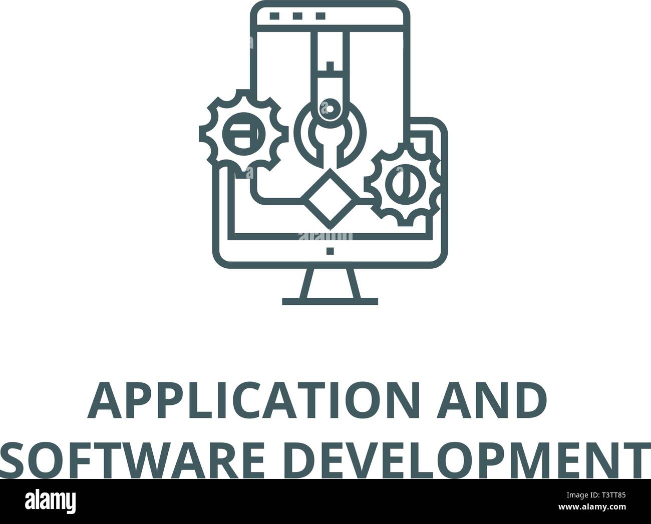 Application and software develop line icon, vector. Application and ...