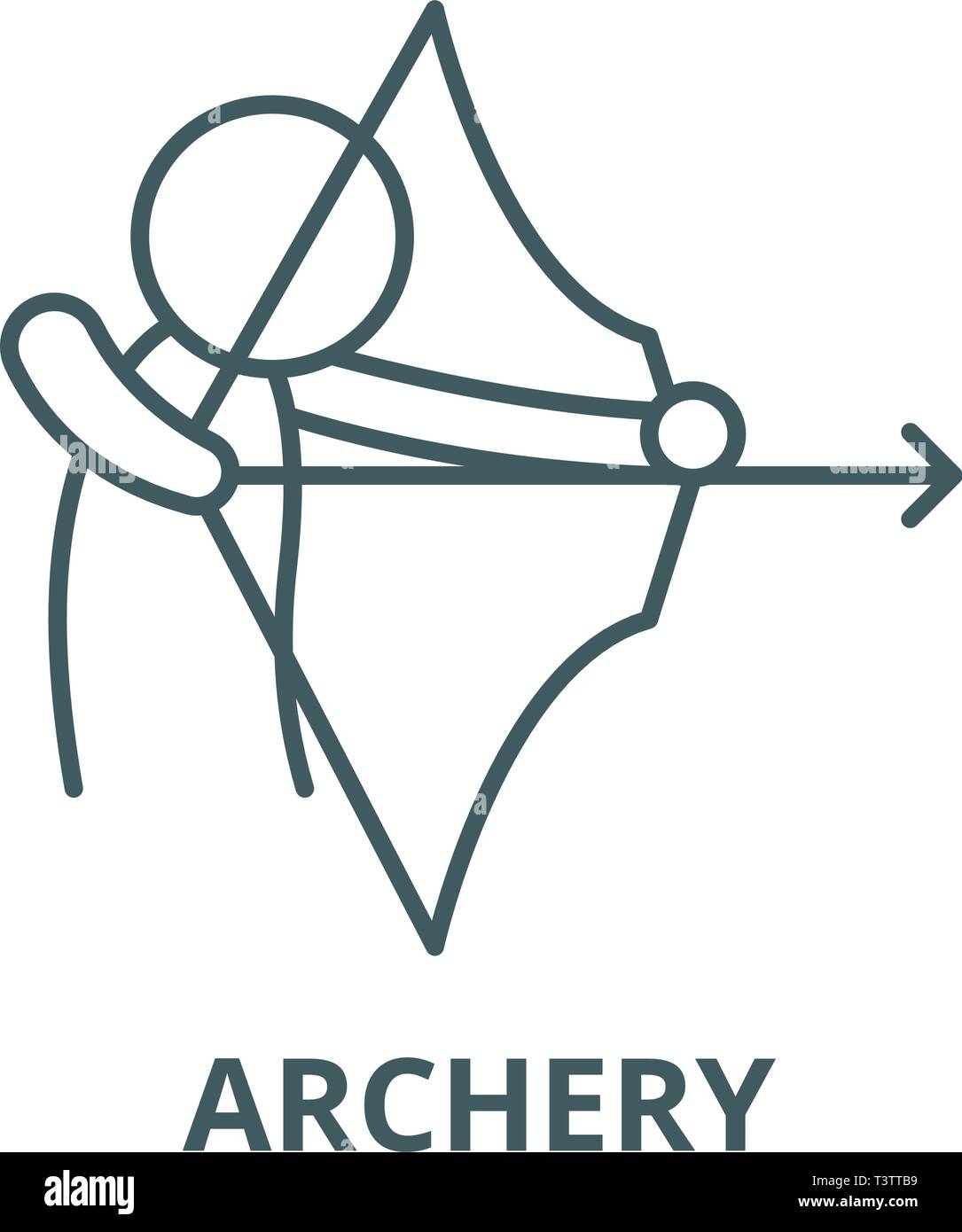 Archery line icon, vector. Archery outline sign, concept symbol, flat ...