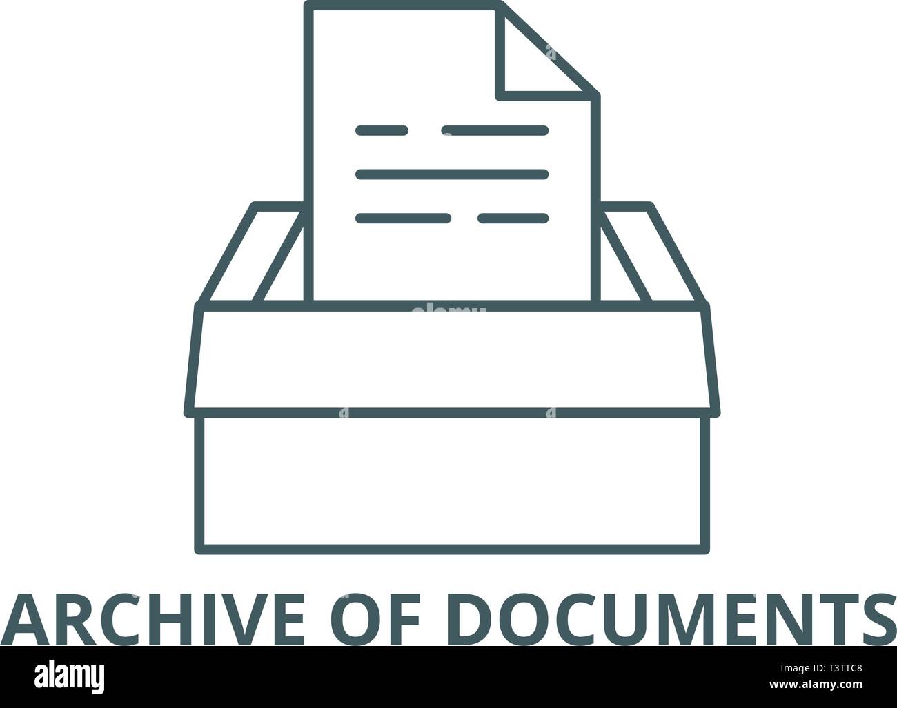 Archive of documents line icon, vector. Archive of documents outline ...
