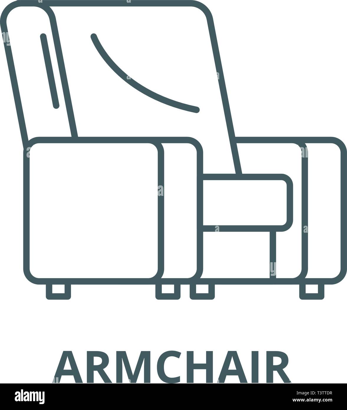 Armchair line icon, vector. Armchair outline sign, concept symbol, flat ...