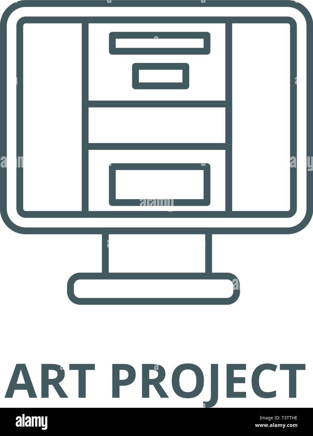 Art project line icon, vector. Art project outline sign, concept symbol ...