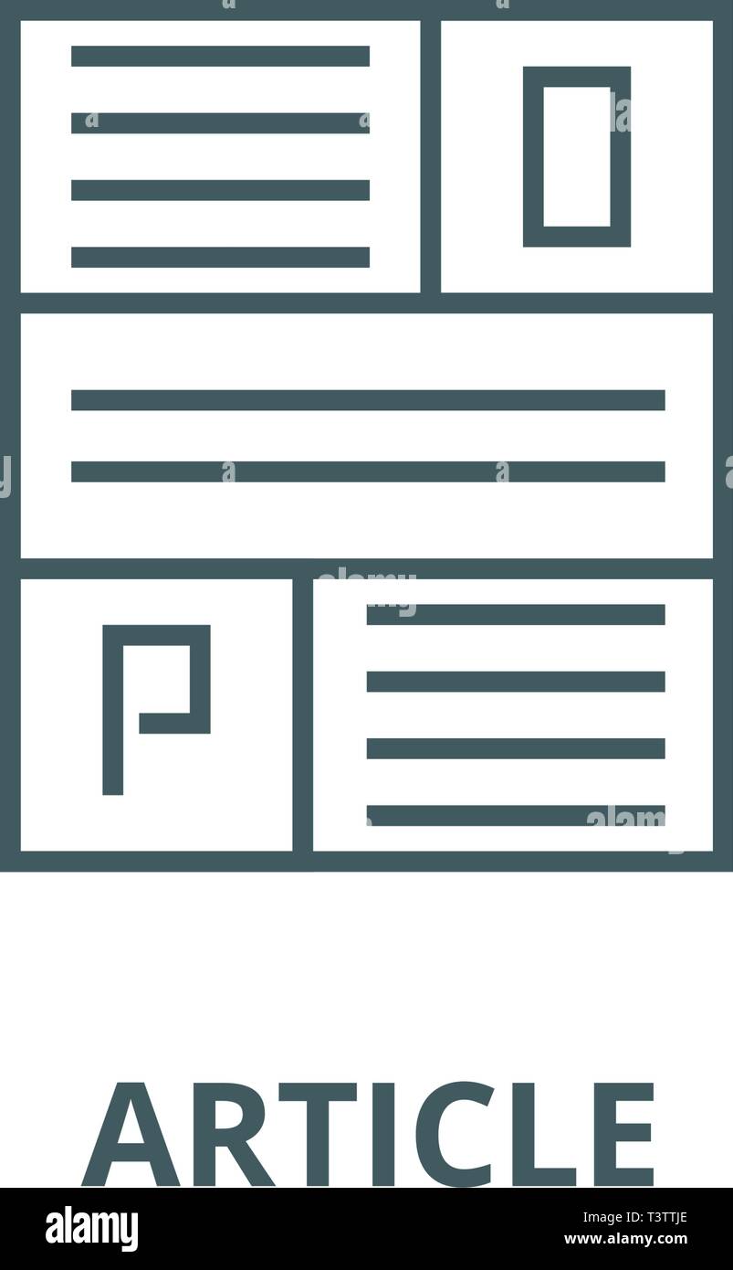 Article line icon, vector. Article outline sign, concept symbol, flat ...