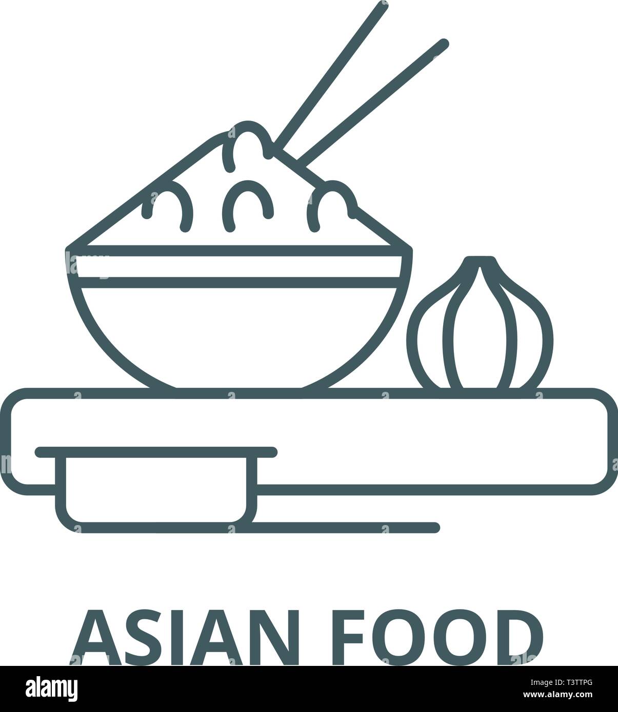 Asian food line icon, vector. Asian food outline sign, concept symbol ...