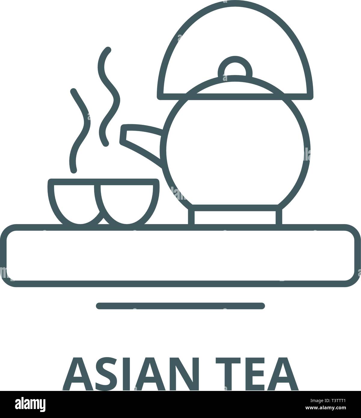 Asian tea line icon, vector. Asian tea outline sign, concept symbol ...