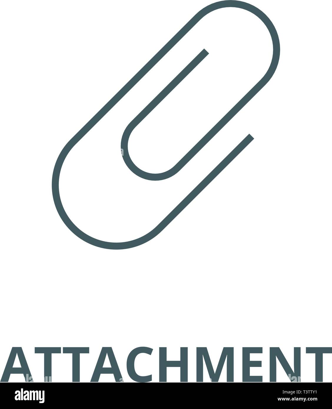 Attachment line icon, vector. Attachment outline sign, concept symbol ...