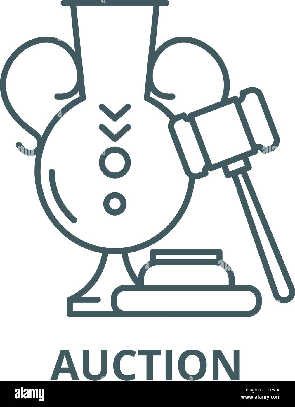 Auction line icon, vector. Auction outline sign, concept symbol, flat ...