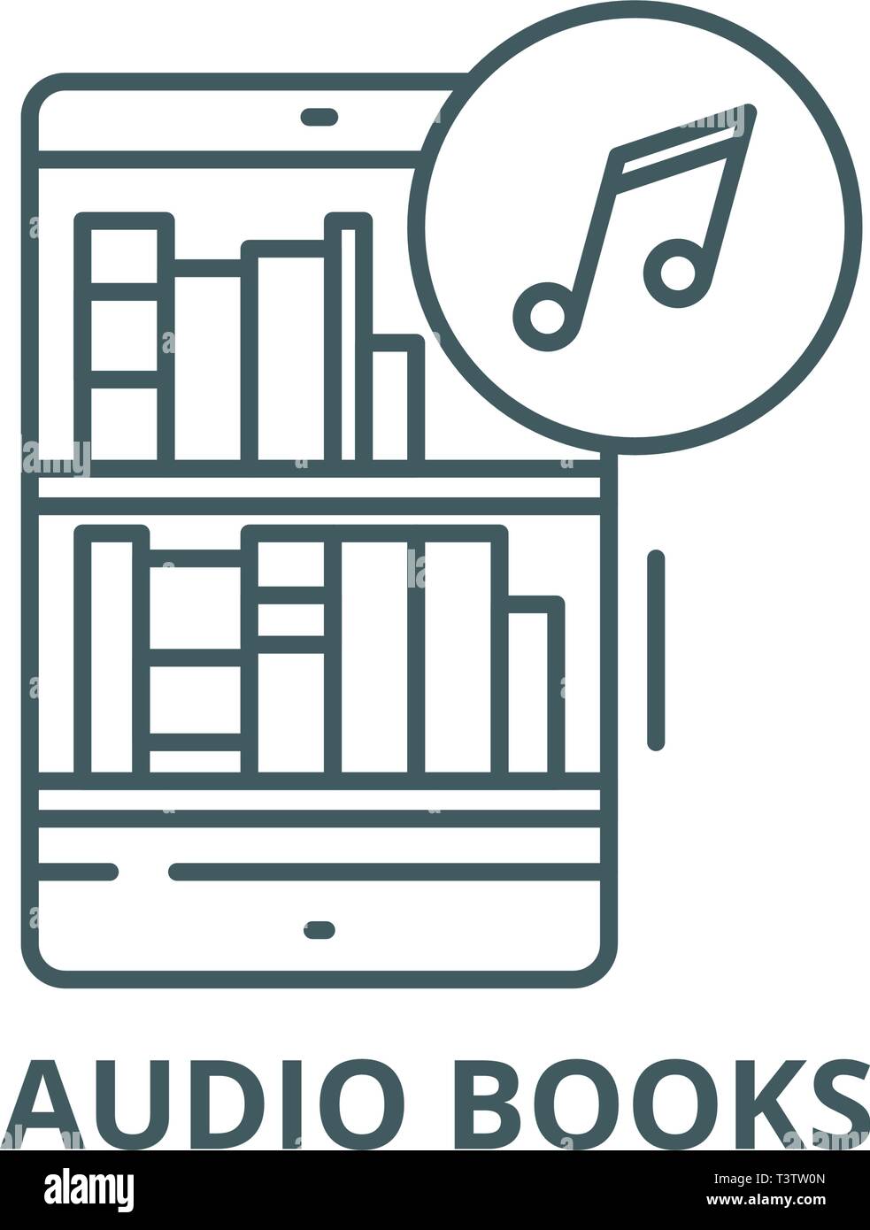 Audio books line icon, vector. Audio books outline sign, concept symbol ...