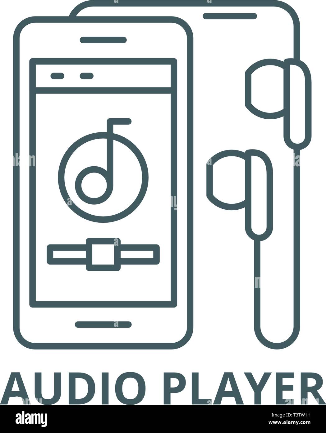 Audio player line icon, vector. Audio player outline sign, concept ...
