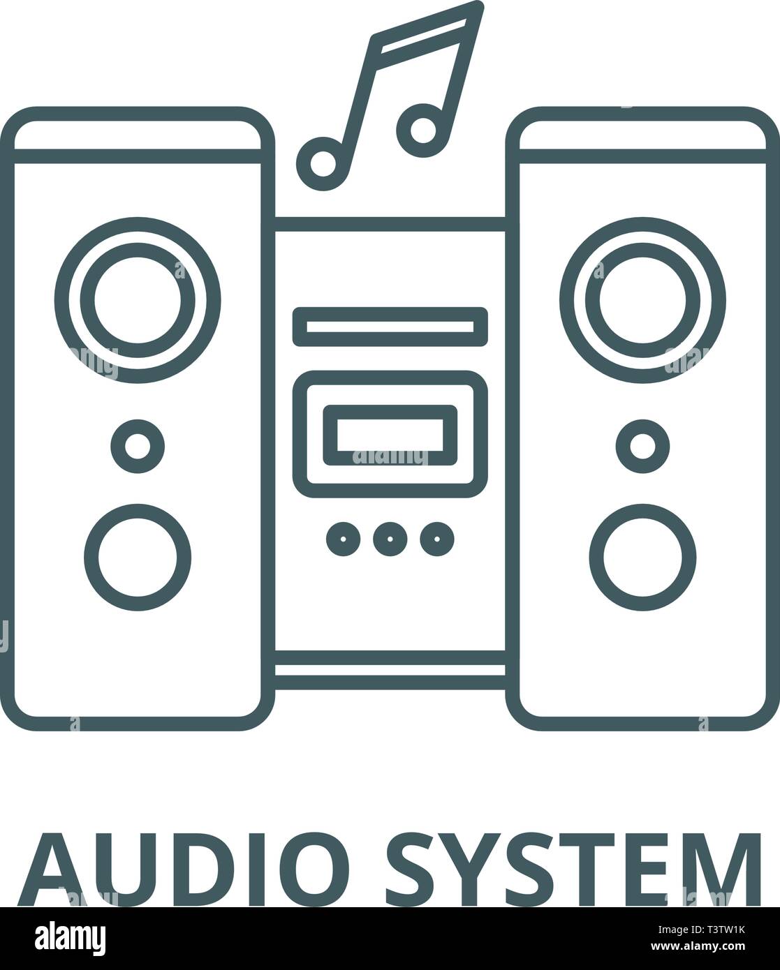 Audio system line icon, vector. Audio system outline sign, concept ...