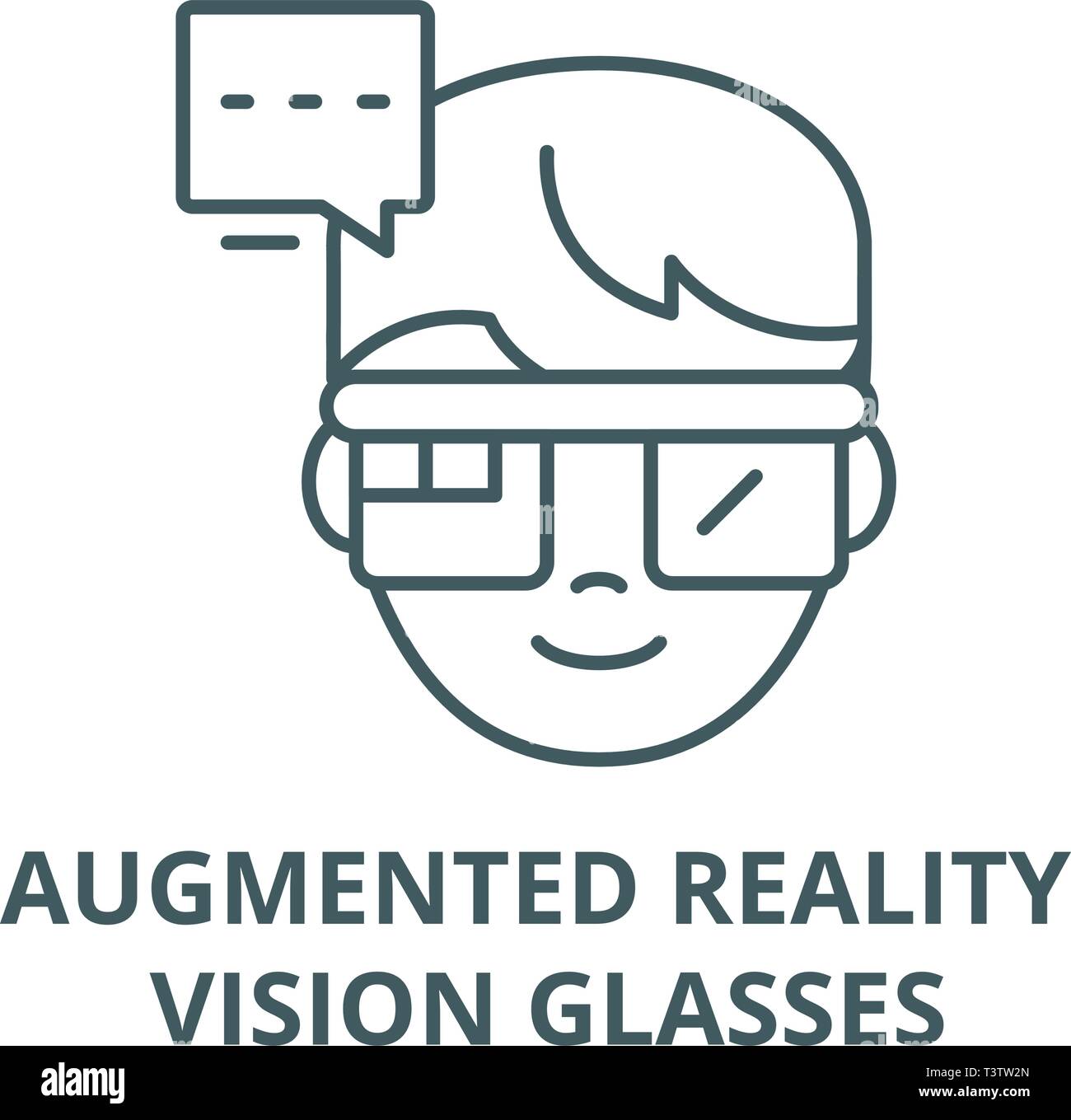 Augmented reality vision glasses line icon, vector. Augmented reality ... Augmented reality vision glasses line icon, vector. Augmented reality ...