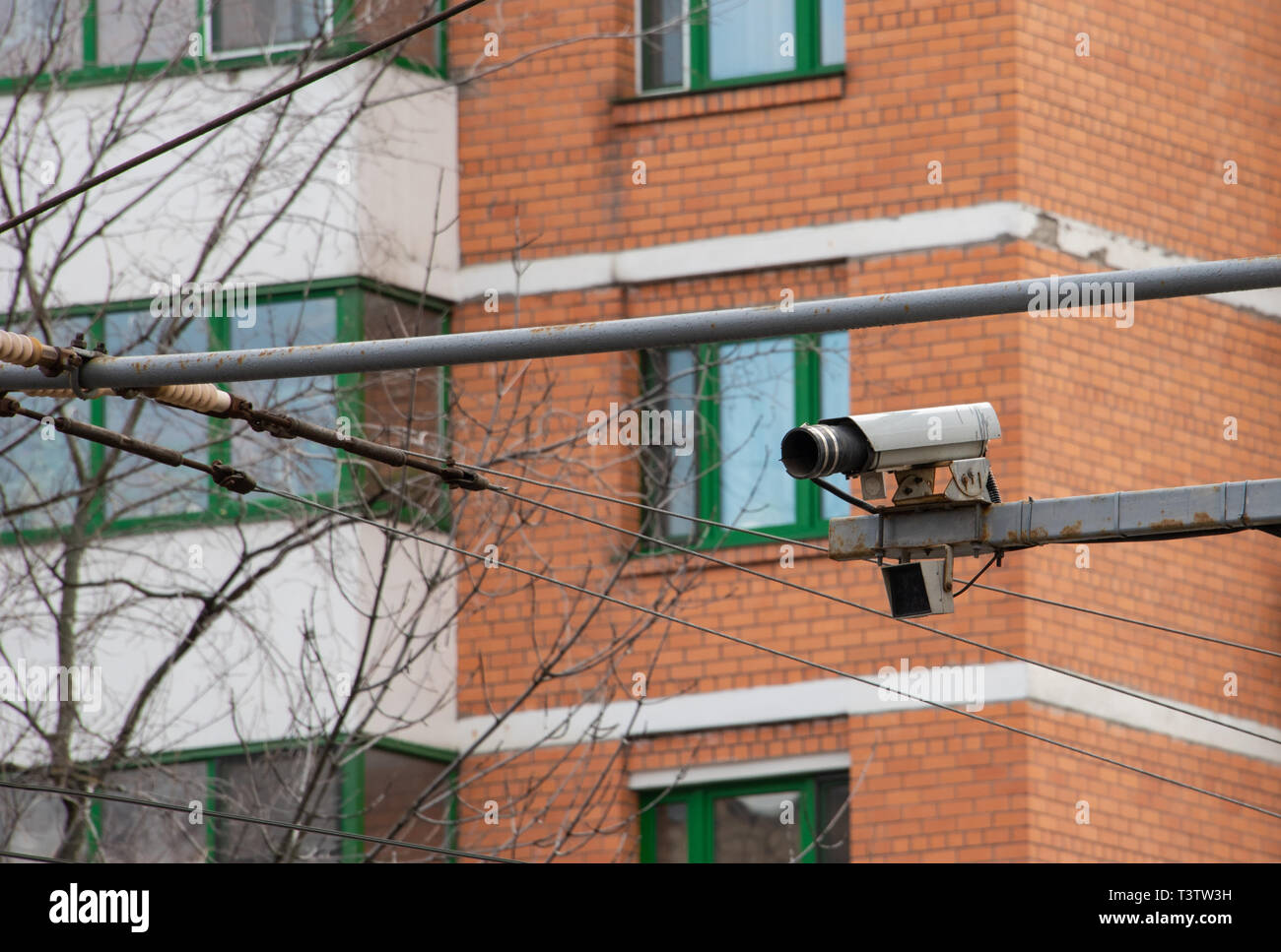 Outdoor video camera with motion sensor under it Stock Photo - Alamy
