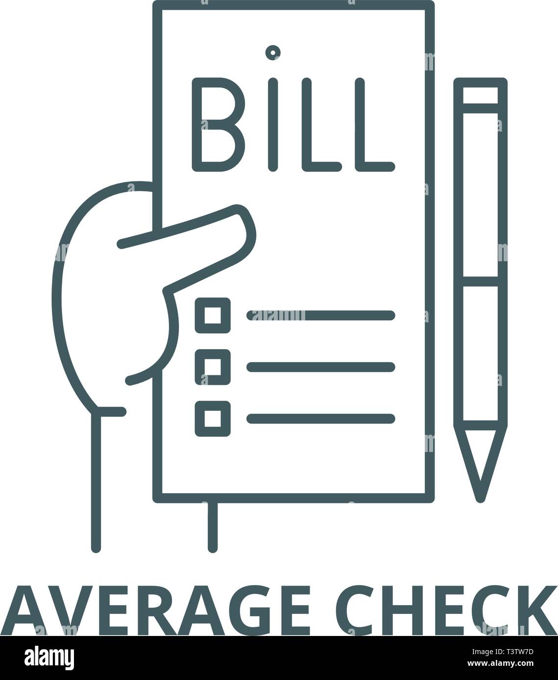 Average check line icon, vector. Average check outline sign, concept ...