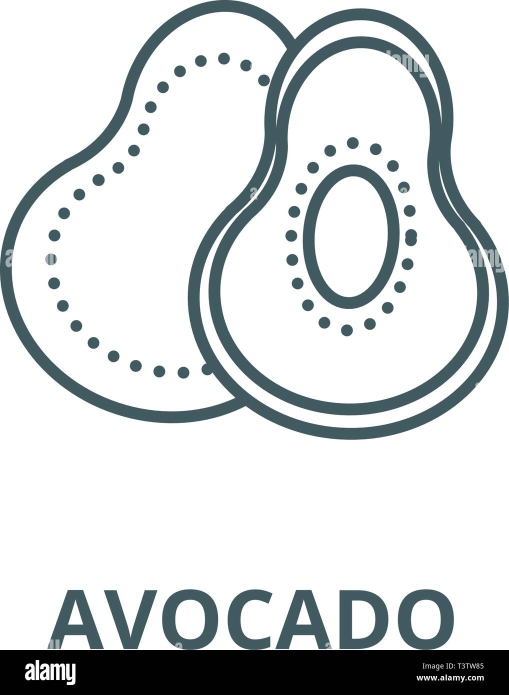 Avocado line icon, vector. Avocado outline sign, concept symbol, flat ...