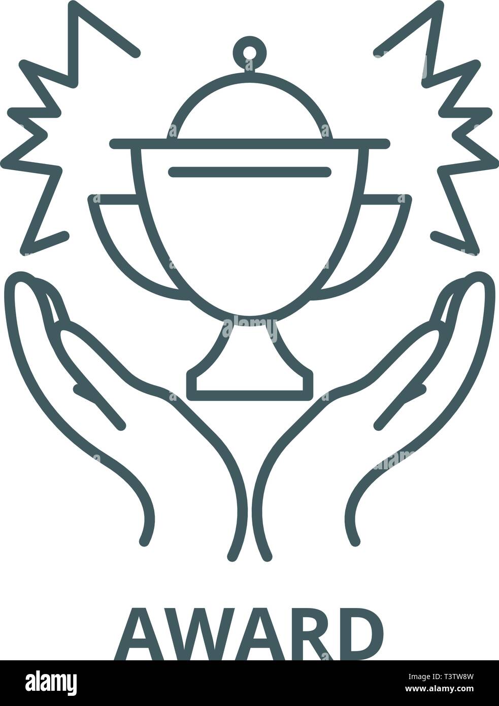 Award line icon, vector. Award outline sign, concept symbol, flat ...