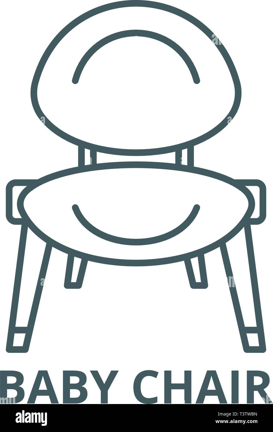 Baby chair line icon, vector. Baby chair outline sign, concept symbol ...
