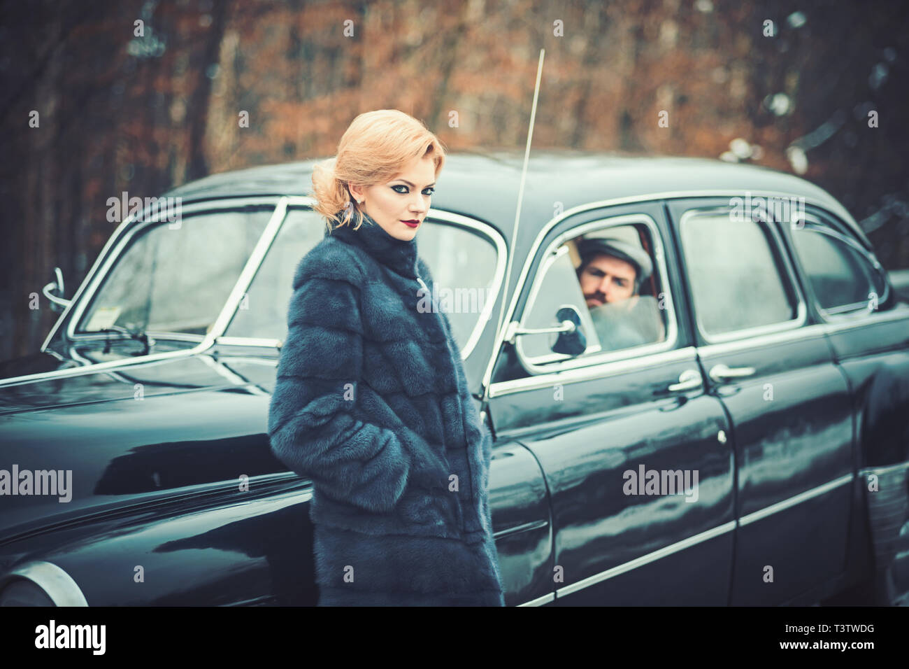 fashion style of retro couple. fashion and retro style Stock Photo - Alamy