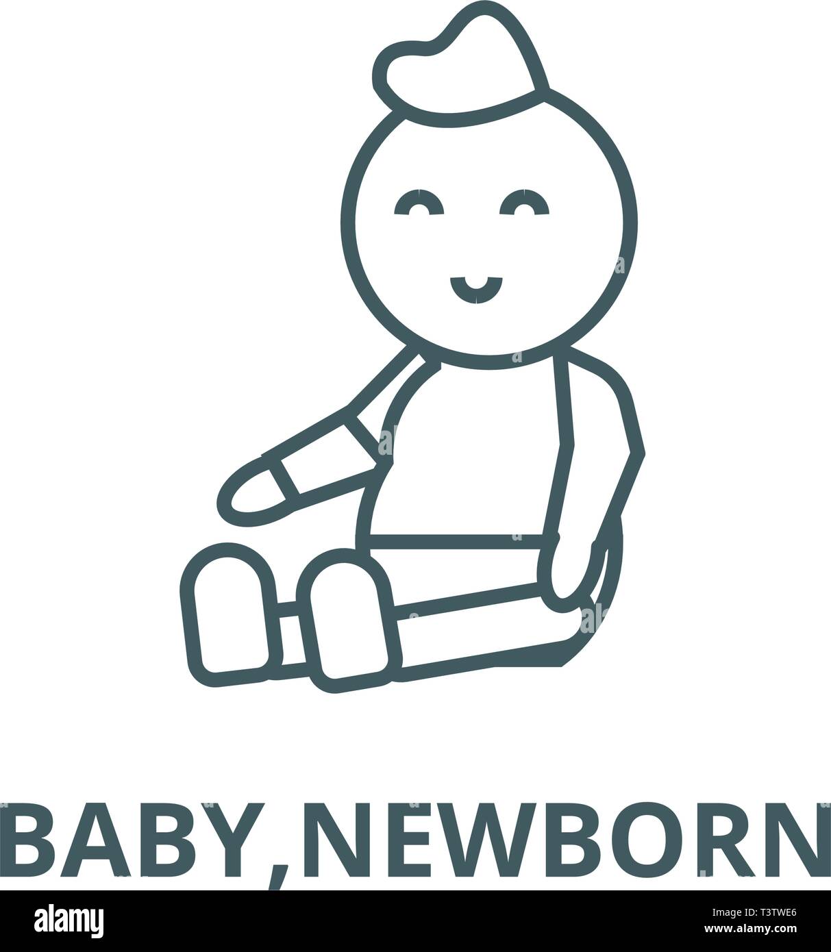 Baby,newborn line icon, vector. Baby,newborn outline sign, concept ...