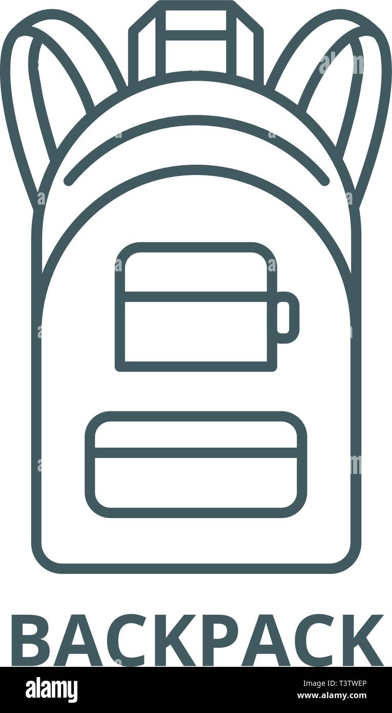 Backpack line icon, vector. Backpack outline sign, concept symbol, flat ...