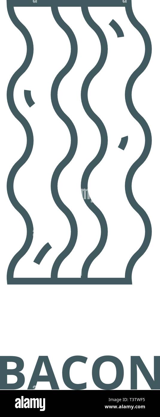 Bacon line icon, vector. Bacon outline sign, concept symbol, flat ...