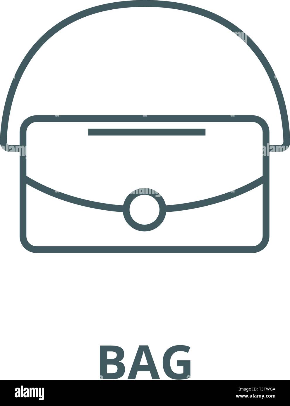 Bag line icon, vector. Bag outline sign, concept symbol, flat ...