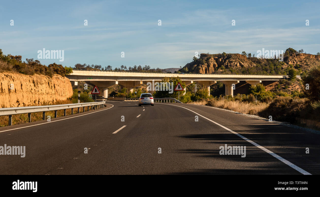 GRANADA SPAIN, DECEMBER 15, 2018 A-92 expressway leading to the city of ...