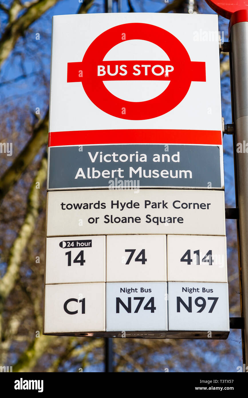 London bus stop signs hi-res stock photography and images - Alamy