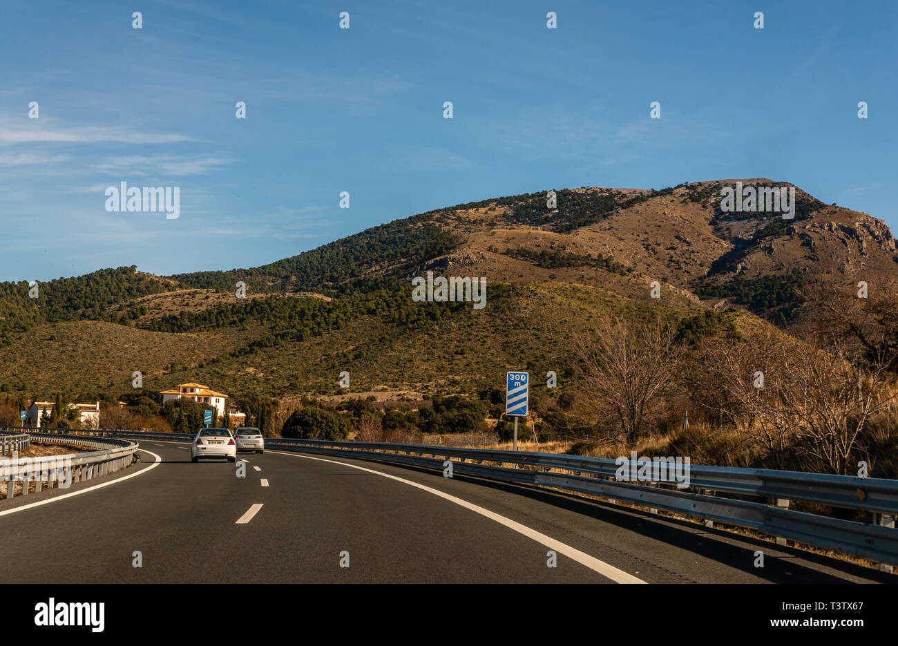 GRANADA SPAIN, DECEMBER 15, 2018 A-92 expressway leading to the city of ...