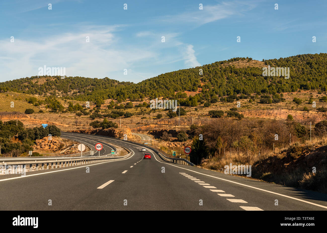 GRANADA SPAIN, DECEMBER 15, 2018 A-92 expressway leading to the city of ...