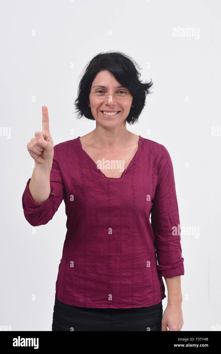 Woman number 1 hand gesture hi-res stock photography and images - Alamy