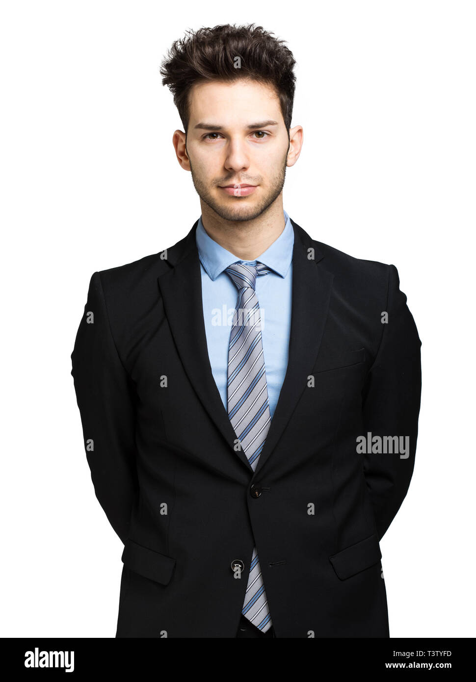 Young manager portrait isolated on white Stock Photo - Alamy