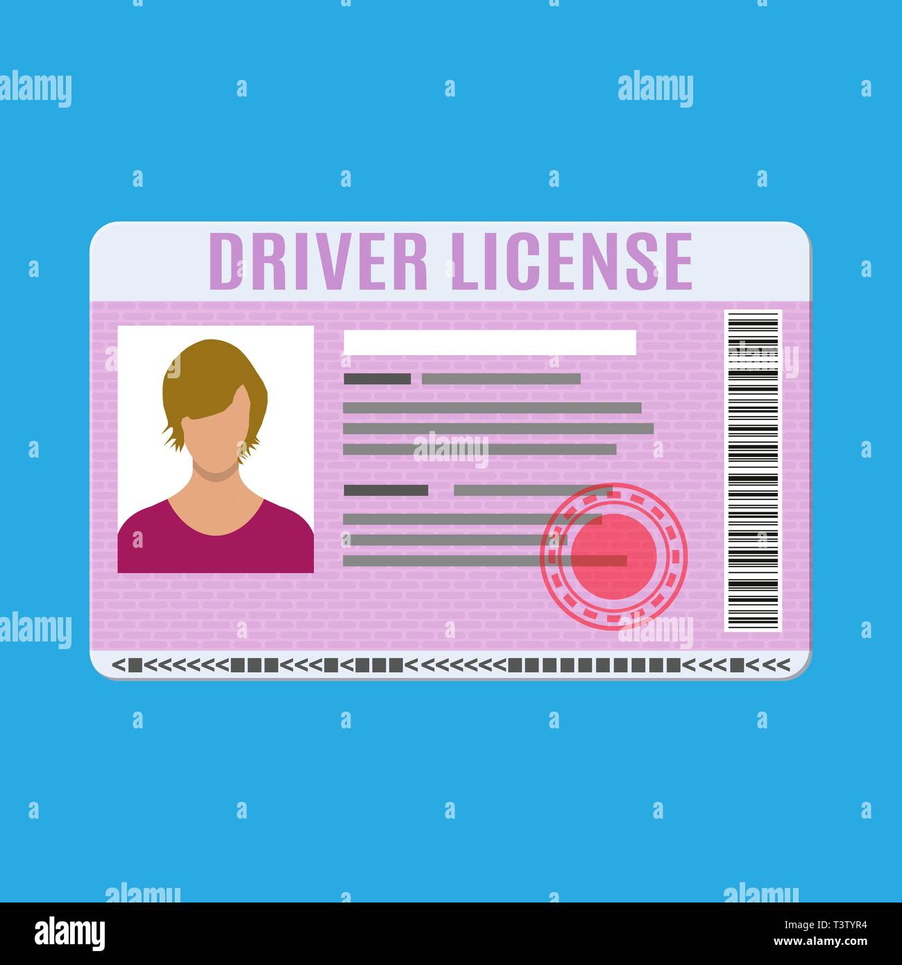 Car driver license identification card with photo. Driver license ...