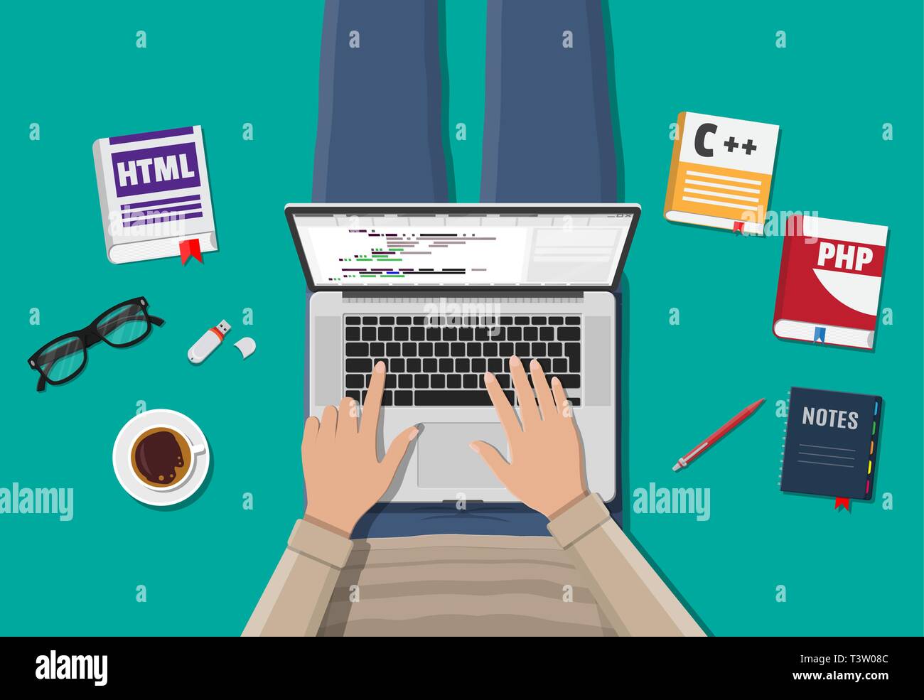 Hacker keyboard glasses Stock Vector Images - Alamy