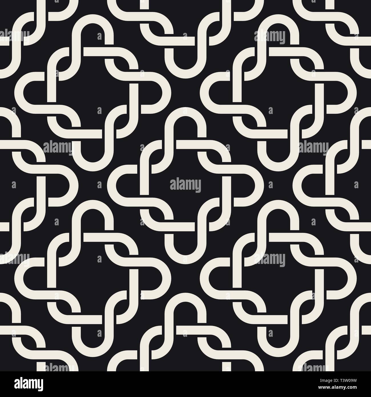 Vector seamless interlaced pattern. Repeating geometric tiles with ...