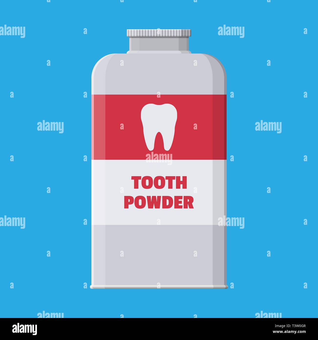 Bottle for dentifrice. Tooth powder in plastic package with teeth ...