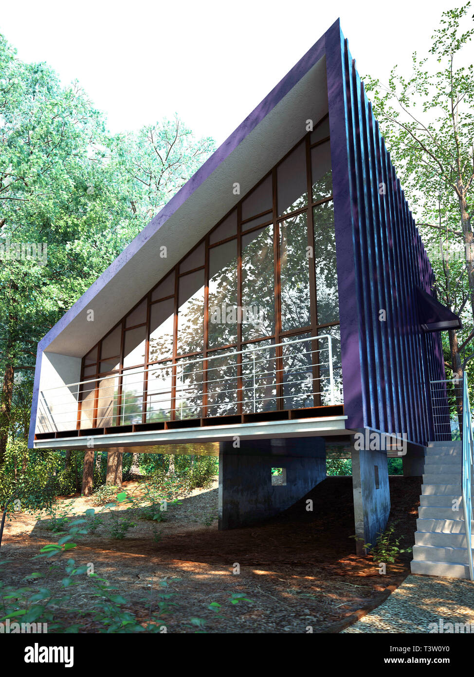 3d render modern buildings Stock Photo - Alamy