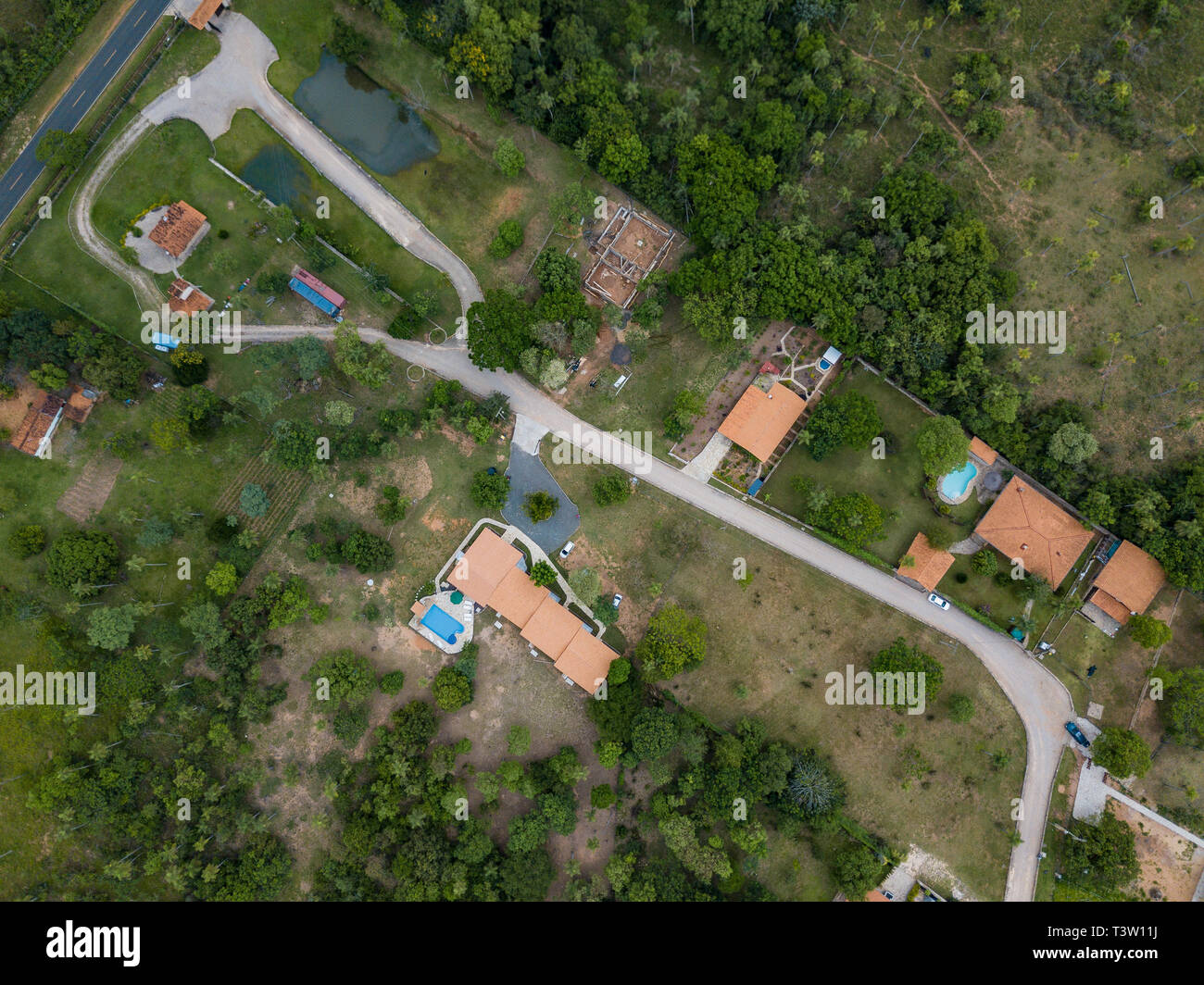 Aerial view of a German settlement in Paraguay Stock Photo - Alamy
